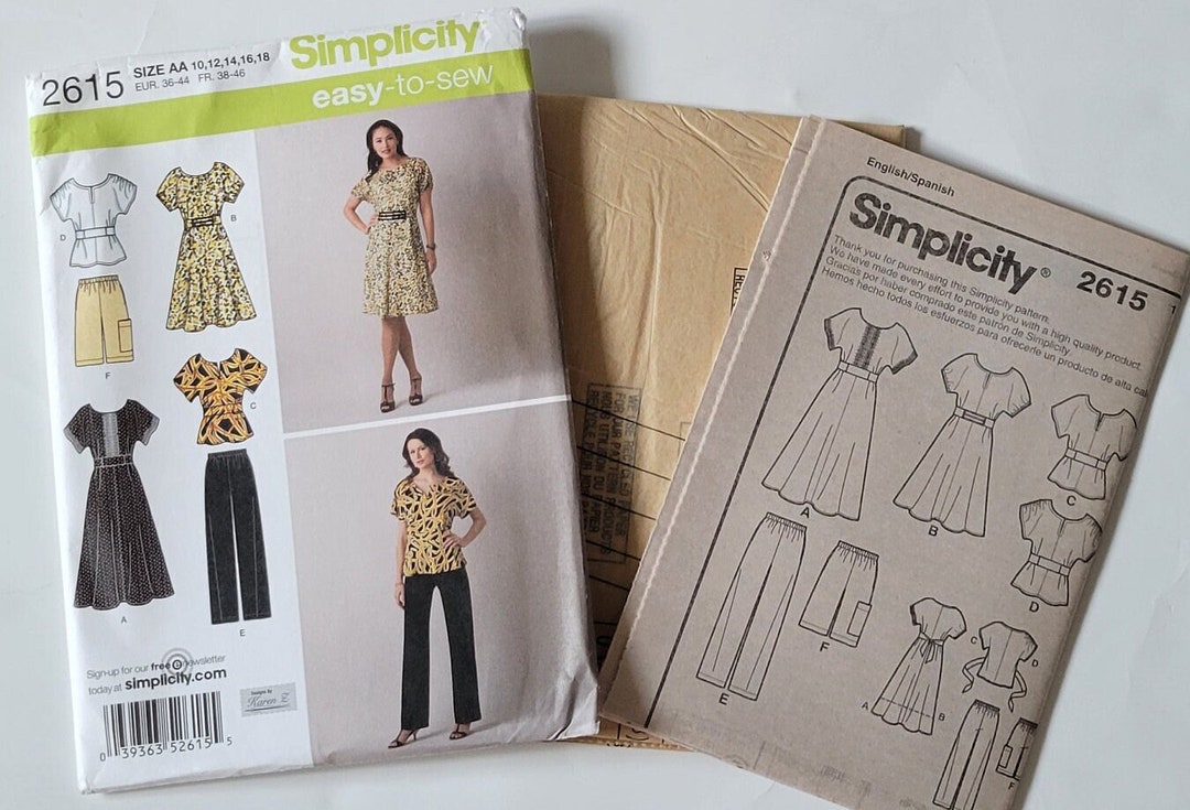 Dress Sewing Patterns for Womens Tops Pants Dresses & Shorts Simplicity ...