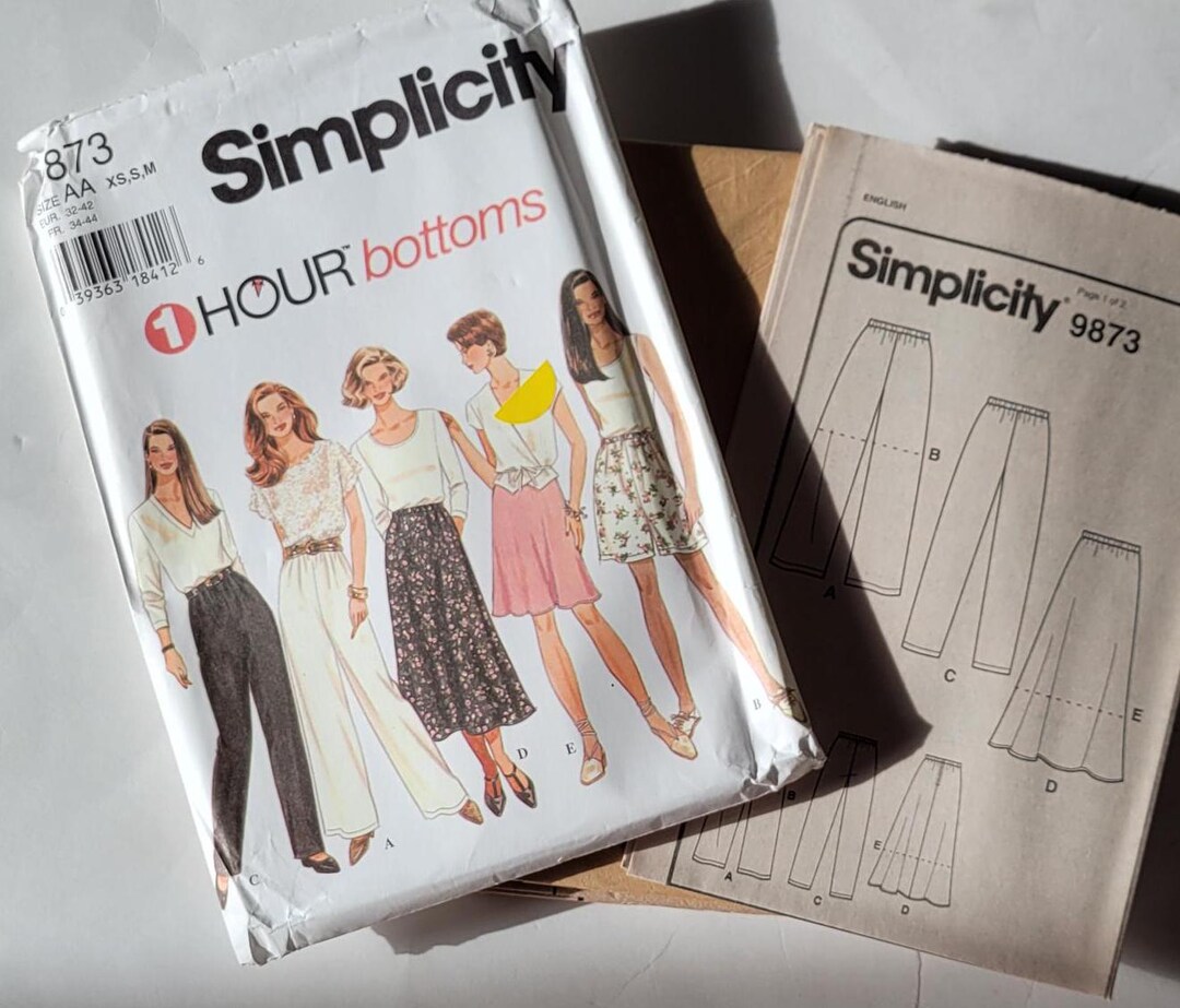90s Pants Sewing Patterns for Womens Loose Wide Leg Shorts & Skirts ...