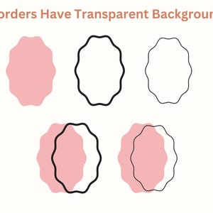 Oval Wavy Borders SVG Squiggle Frames PNG Wedding Invitation Shapes ...