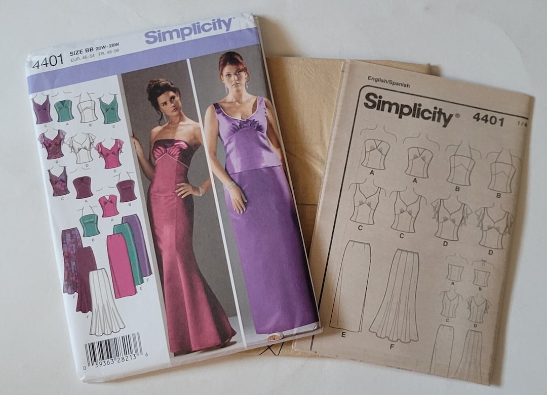 Sewing Pattern Womens Formal Skirt and Top Simplicity Patterns 4401 ...