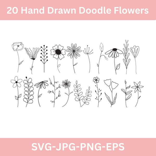 Wildflower Doodle - Etsy