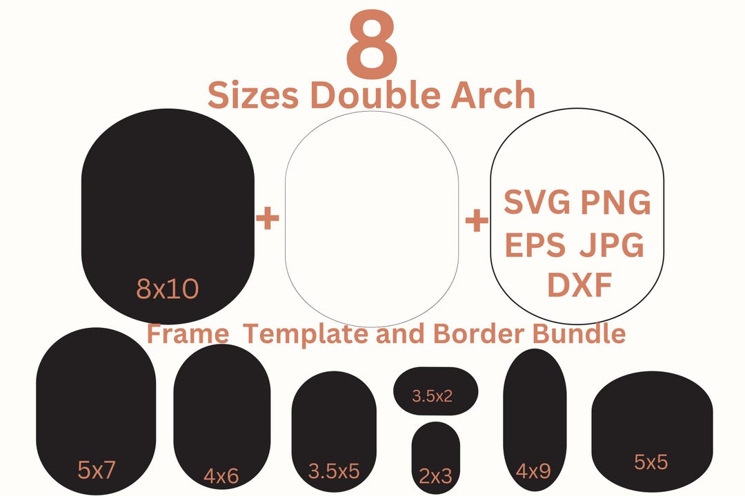 Double Arch Frame SVG Bundle Invitation Shapes Templates PNG Wedding ...