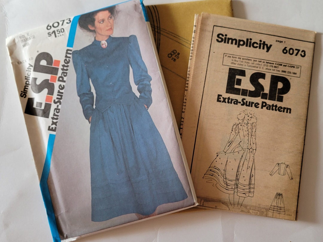 Sewing Pattern for Women Dresses, Vintage 1980s Simplicity 6073 Printed ...