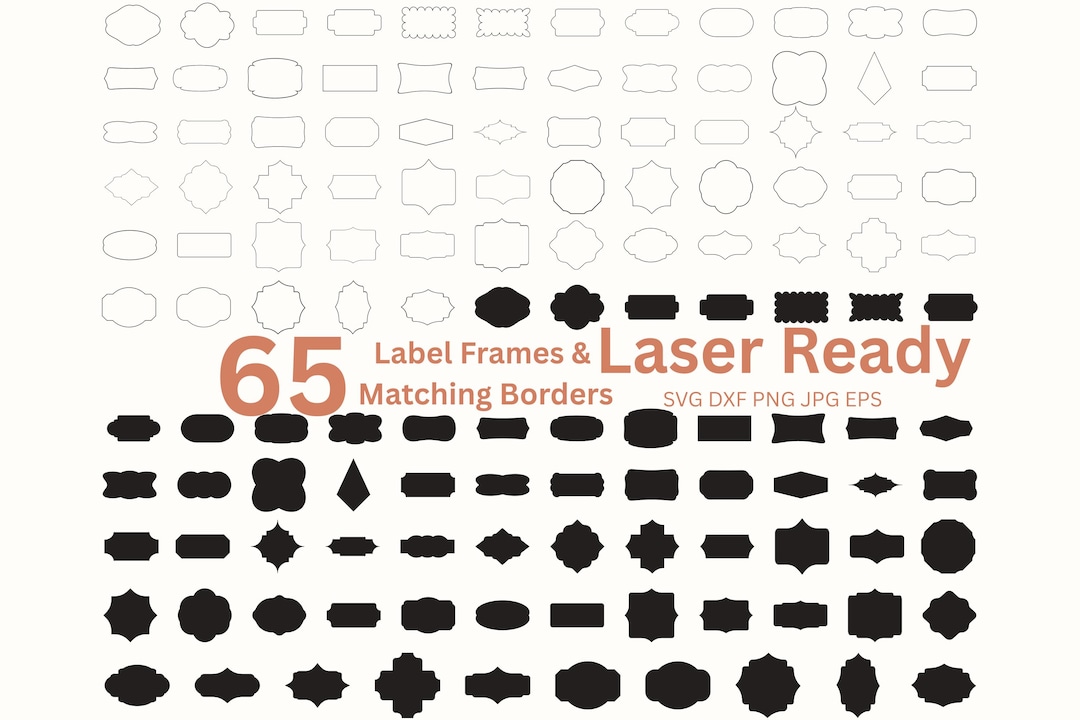 Bracket Frame Shapes SVG Clipart Vintage Labels Name Tags Sign Laser ...