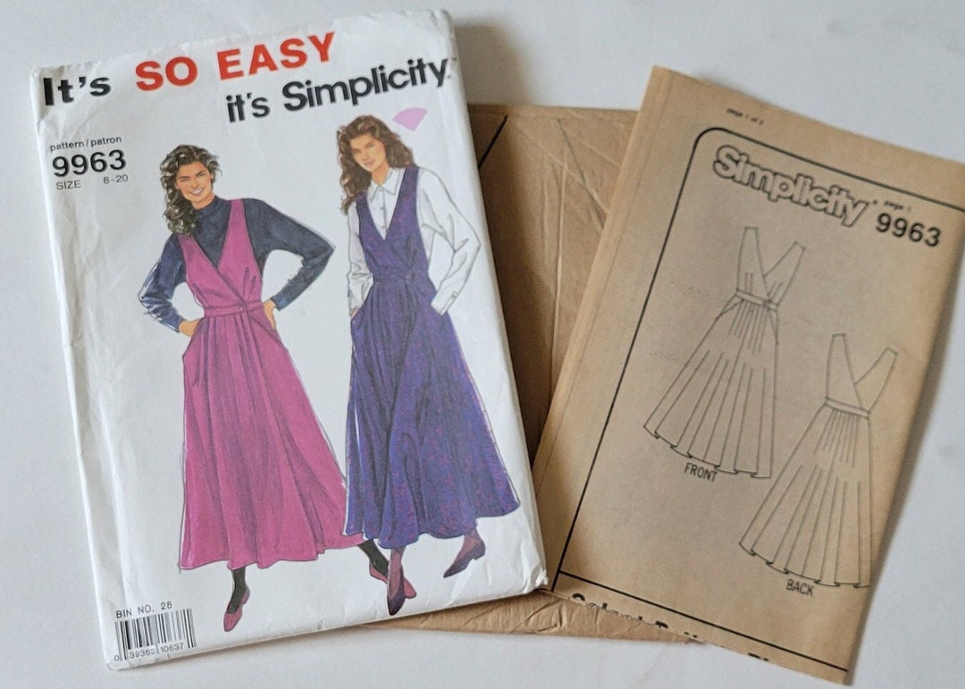 Jumper Dress Sewing Patterns Womens Casual Dresses Vintage 90s ...