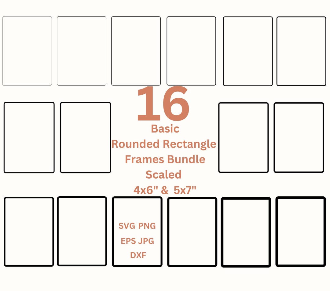 Rounded Rectangle Frame SVG Line Borders Clipart Invitation PNG ...