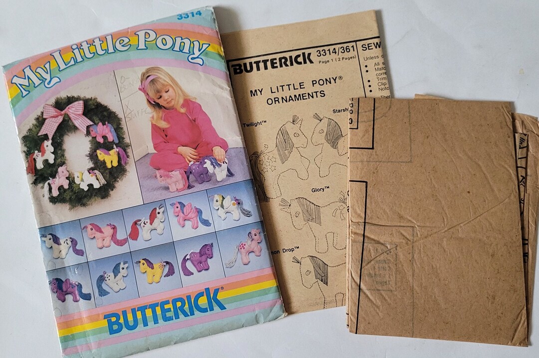 Vintage My Little Pony Sewing Patterns Stuffed Toy, Butterick 3314 ...