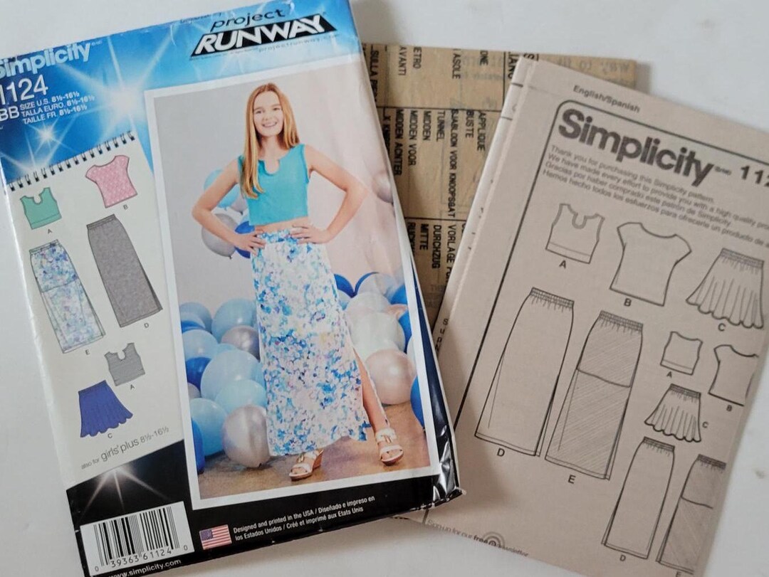 Skirt and Top Set Sewing Patterns for Girls Plus Size 8 1/2- 16 1/2 ...