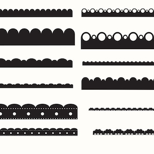 Scalloped Borders SVG Bundle Seamless Border PNG Clipart Laser Cut File ...