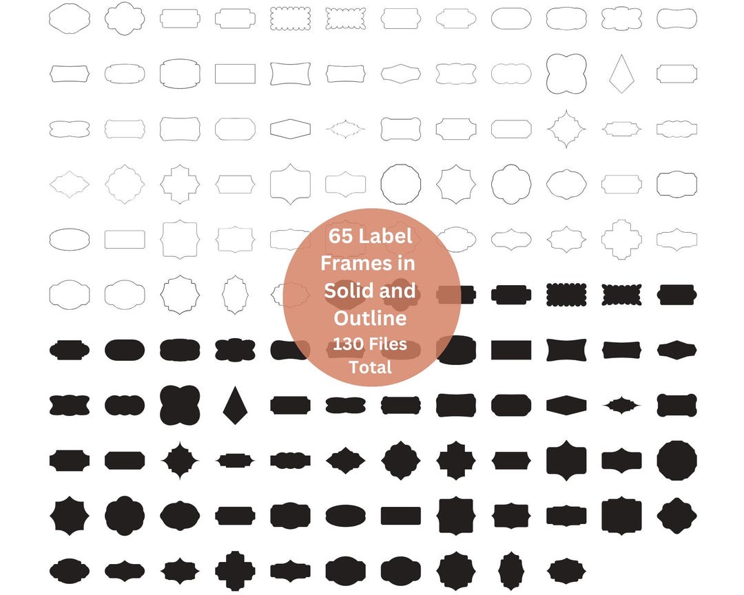 Blank Label Frames PNG Shapes SVG Bundle Blank Sticker Labels Templates ...