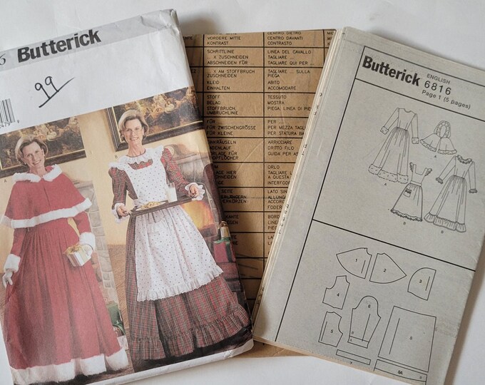 Sewing Patterns Women Costumes Mrs Clause, Dress Apron and Cape ...