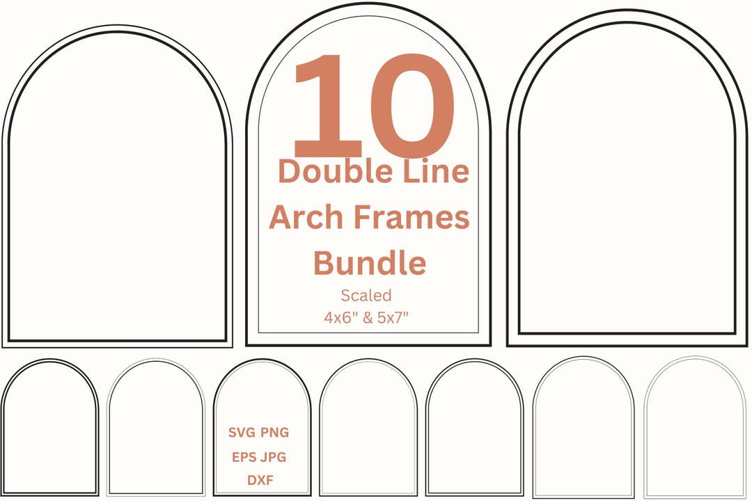 Arch SVG Frame Clipart Wedding Invitation Borders PNG Bundle, Invite ...