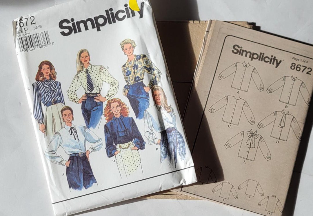 Long Sleeve Blouses Sewing Patterns for Womens Tops, Button Blouse ...