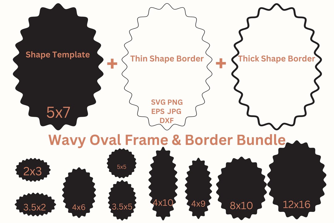 Wedding Invitation Shapes SVG Wavy Frame Clipart Squiggle Border PNG ...