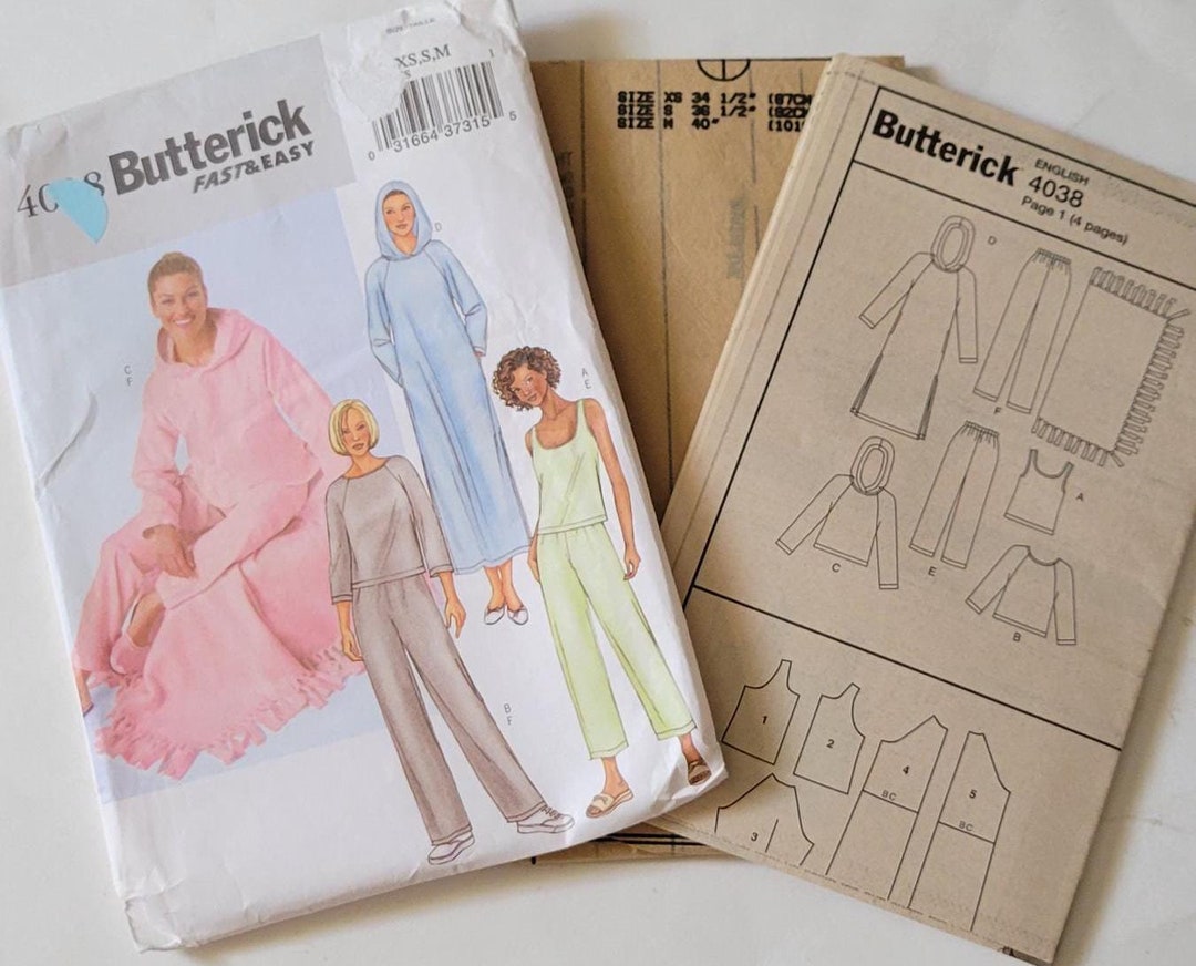 Fleece Lounge Wear Sets Sewing Patterns for Womens Hooded Robe Tops and ...