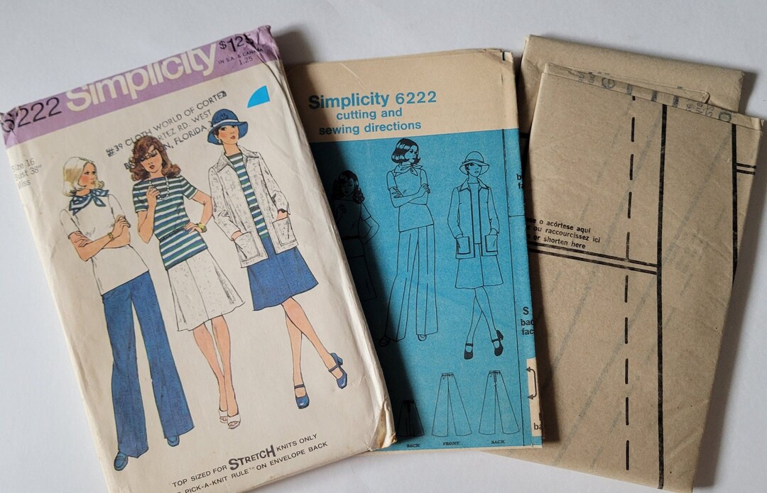 Vintage 70s Pants Sewing Patterns for Womens Tops Skirts and Pants ...