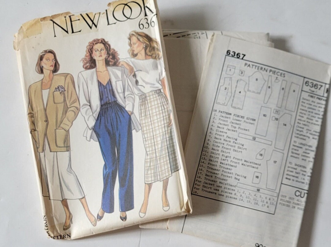 Casual Pants Sewing Patterns for Womens Midi Skirts Jackets, Vintage ...