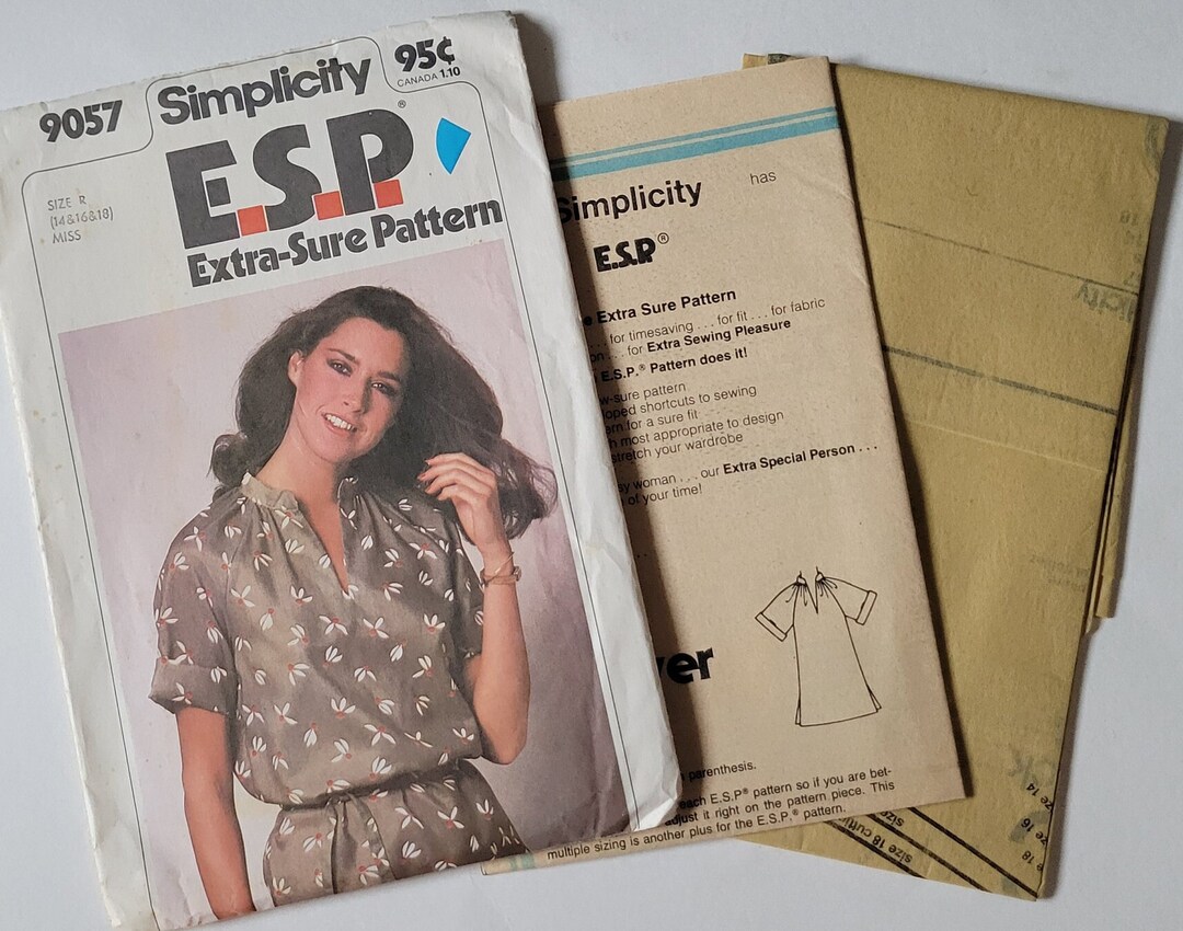 70s Women Sewing Pattern Blouse Pullover Tunic and Tie Belt, Vintage ...