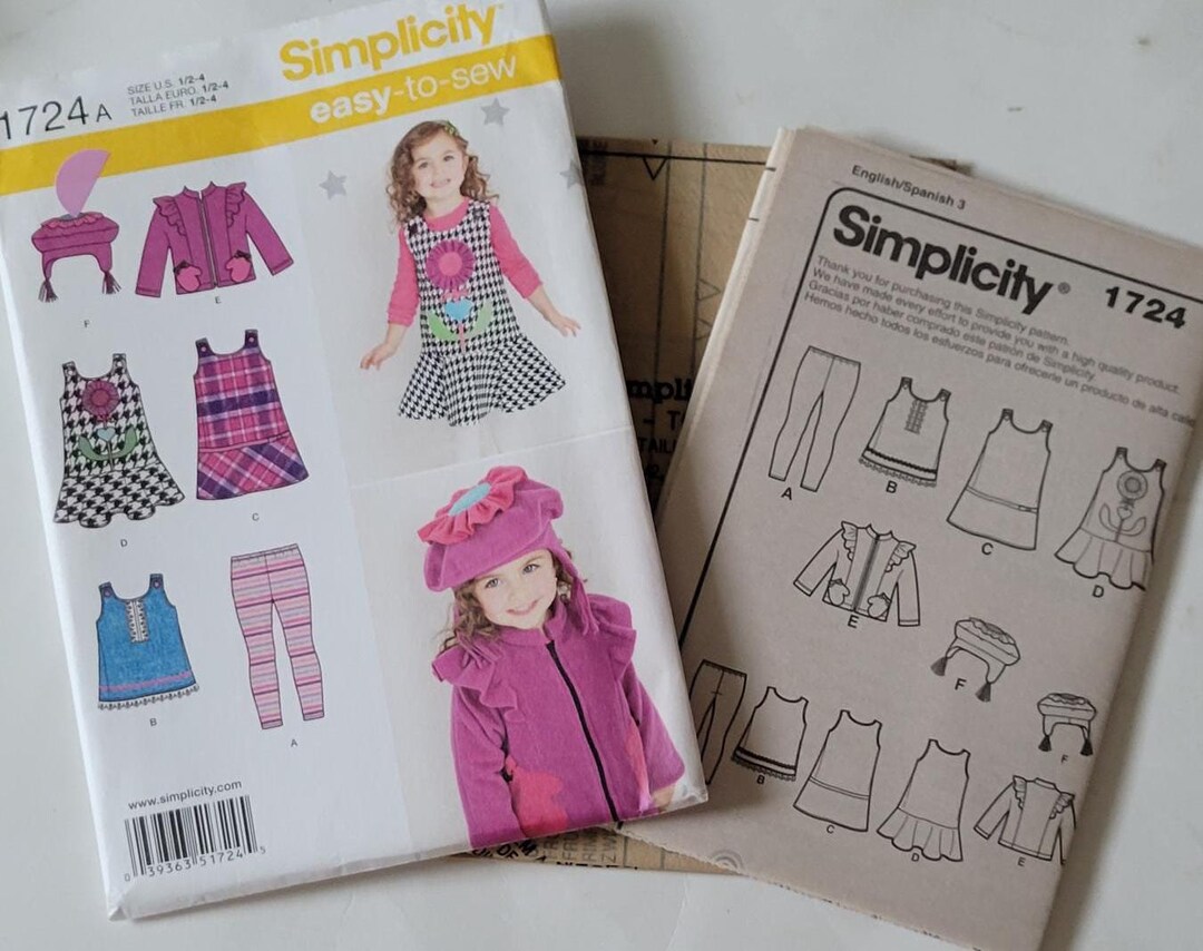 Kids Jumper Dress Sewing Patterns for Toddler Girls Hats Tops Leggings ...