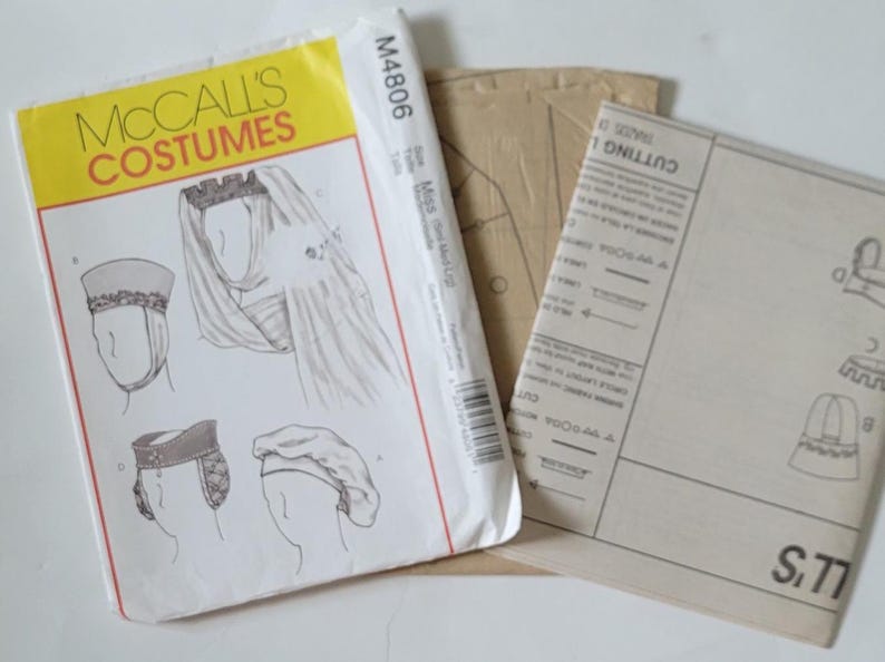 Costume Sewing Pattern Adult Medieval and Renaissance Hats Mccalls ...