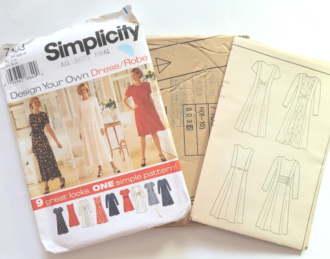 90s Dress Sewing Patterns for Womens Dresses Tie Back Long Maxi and ...