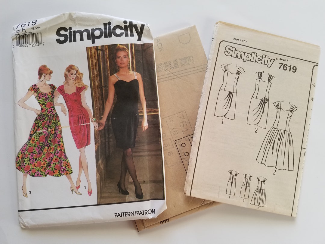 Vintage 1990s Simplicity Sewing Pattern 7619 Misses and Petites Formal ...