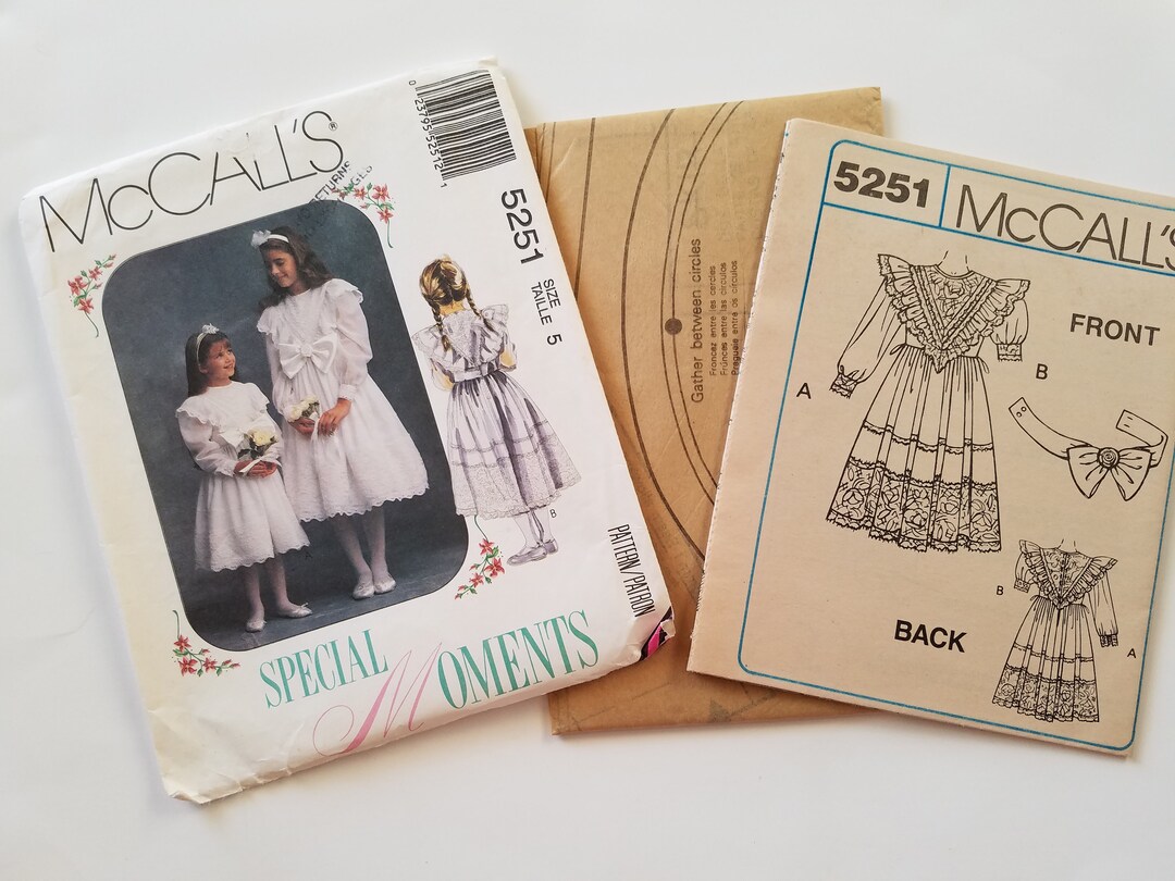 Flower Girl Dress Sewing Patterns for Girls Ruffle Dress Mccalls 5251 ...