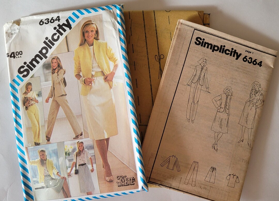 Blouse Sewing Patterns for Womens Tops Skirts Pants and Lined Jacket ...
