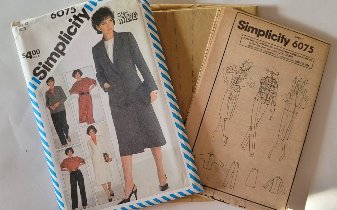 Skirt Suit Sewing Patterns for Womens Blouse Wrap Skirt Pants & Jacket ...