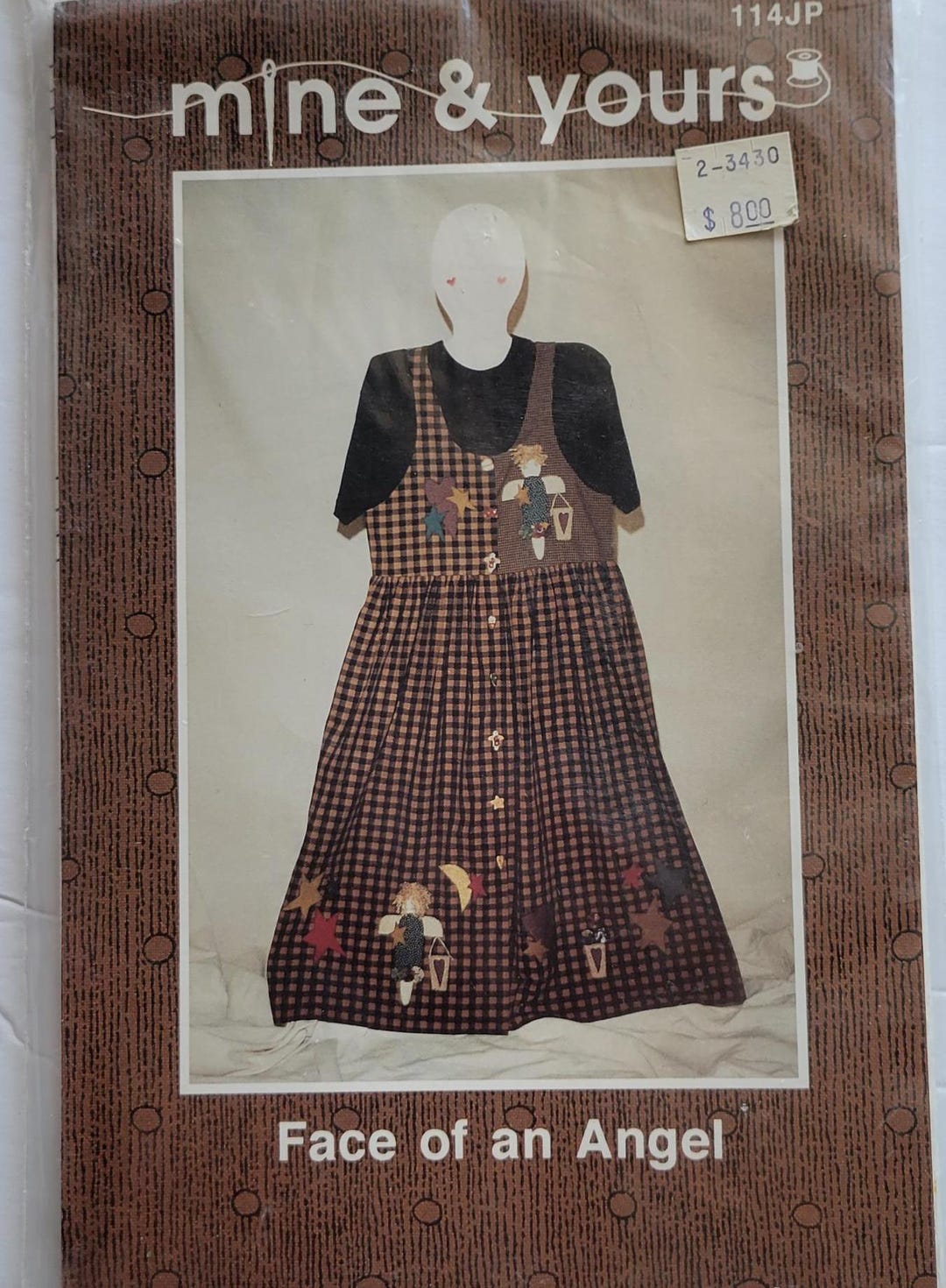 Jumper Dress Sewing Patterns Womens Button Front Dresses Angel Applique ...