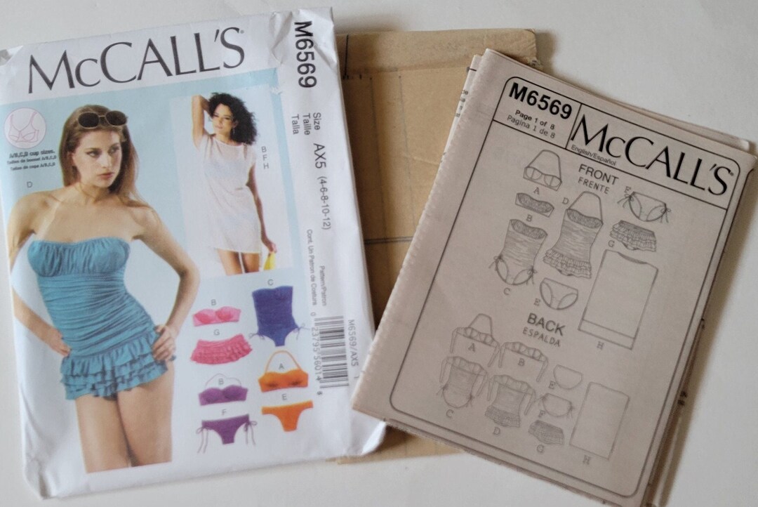 Swimsuit Sewing Patterns for Womens Bathing Suit Bikini and Cover up 2 ...