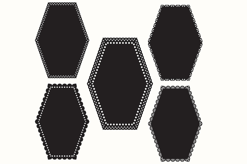 Scallop Hexagon Frame Svg Scallop Frames Svg Fancy Borders PNG ...