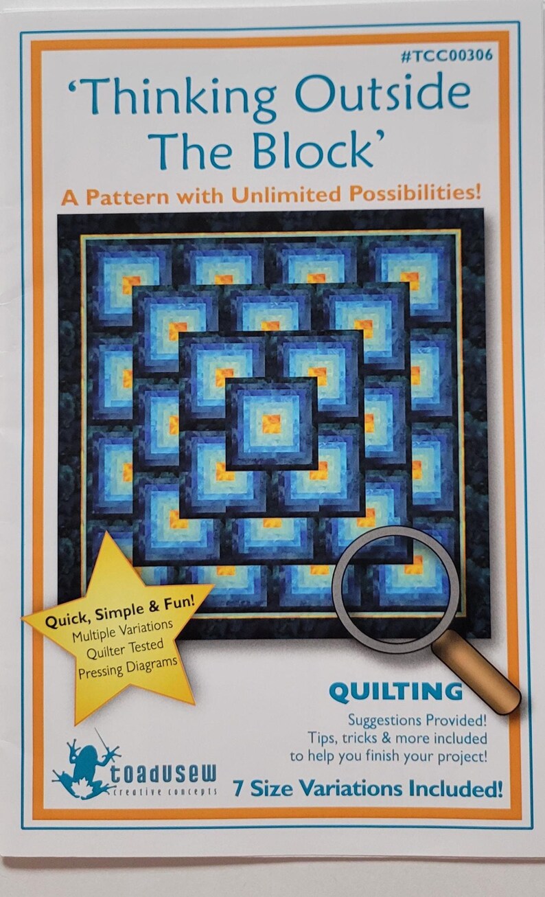 Block Quilt Patterns in 7 Sizes Square Shaped Quilts Thinking Outside the Block by Toadsew ...