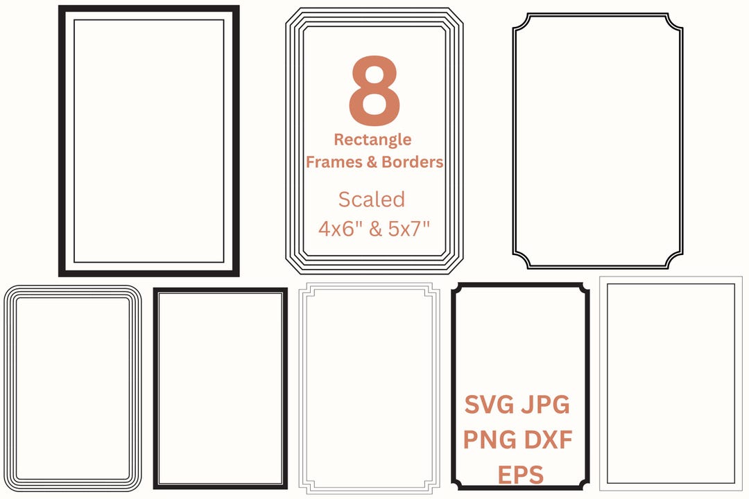 Rectangle Borders SVG PNG Wedding Invitation Frames Clipart, Invite ...
