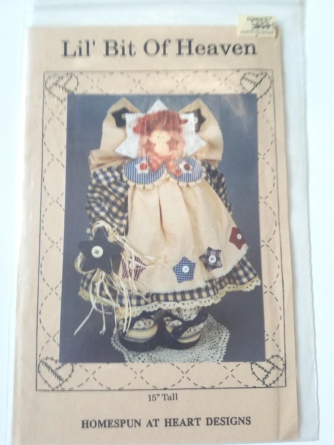 Vintage 90s Primitive Angel Sewing Pattern Lil Bit of Heaven, Homespun ...