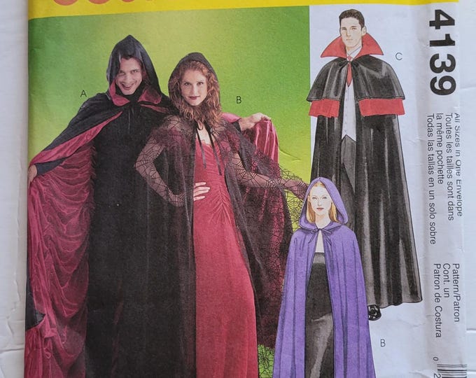 Adult Halloween Costume Capes Sewing Pattern Mccalls 4139, Adult and ...