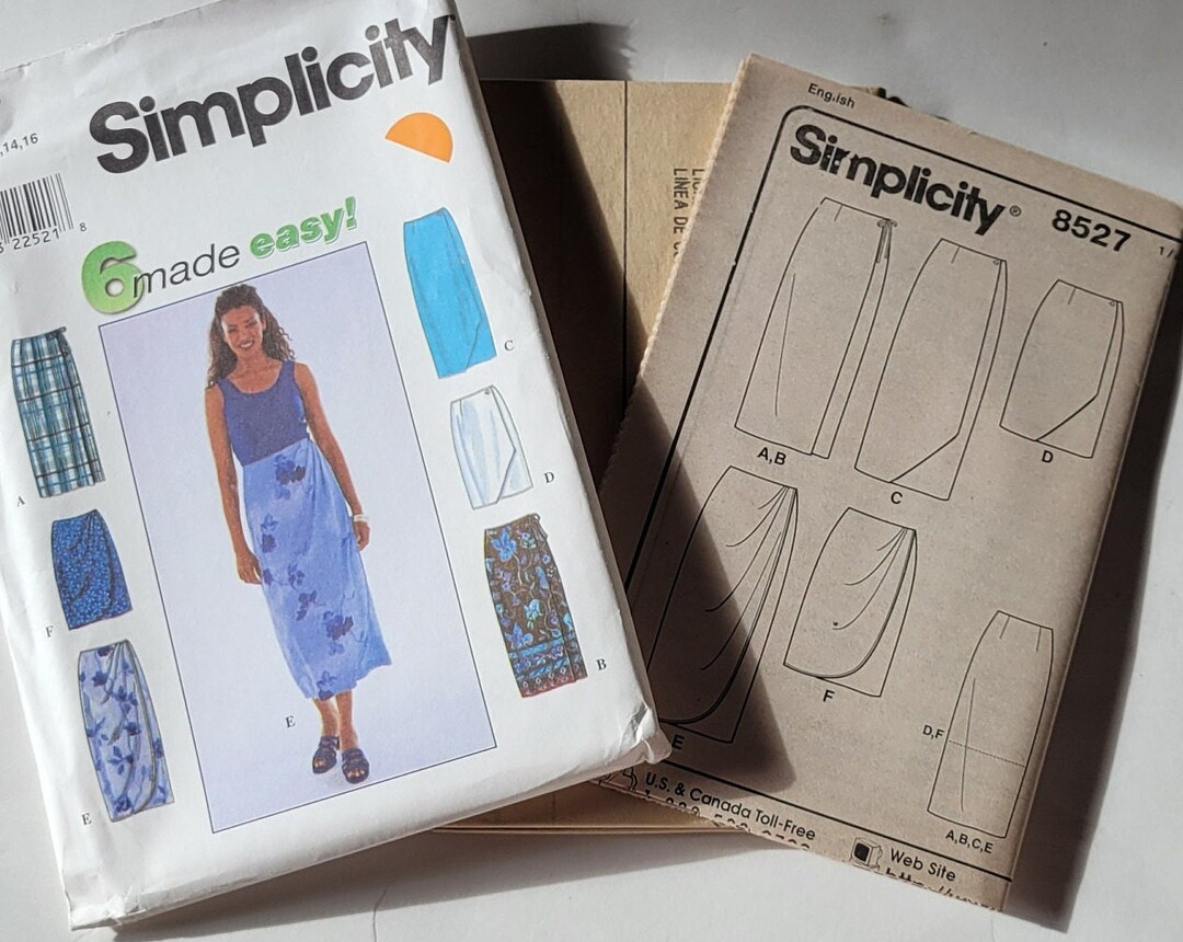 Wrap Skirt Sewing Patterns Womens Skirts Knee Length and Long 90s ...