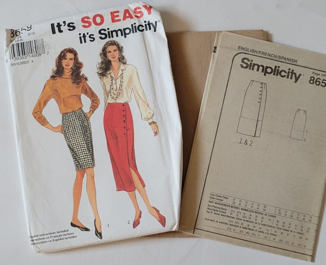 Wrap Skirt Sewing Patterns for Womens Button Skirts Knee Length or Midi ...