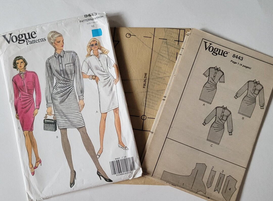 Dress Sewing Pattern for Women Tapered Dress Vogue Patterns 8443 Misses ...