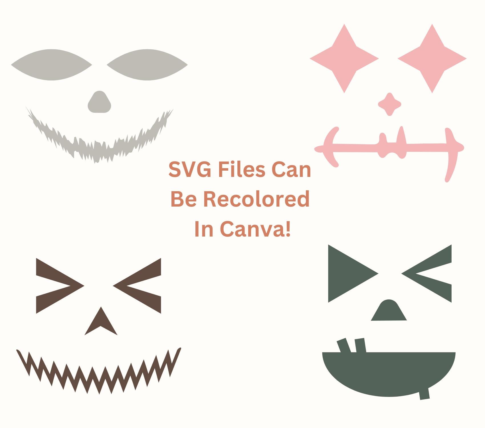 Ghost Face SVG Bundle PNG Halloween Clipart, Scary Pumpkin Carving Jack ...