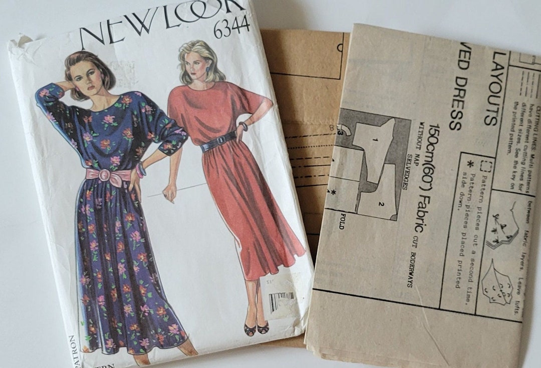 Casual Long Sleeve Dress Sewing Pattern for Womens Dresses, Vintage New ...