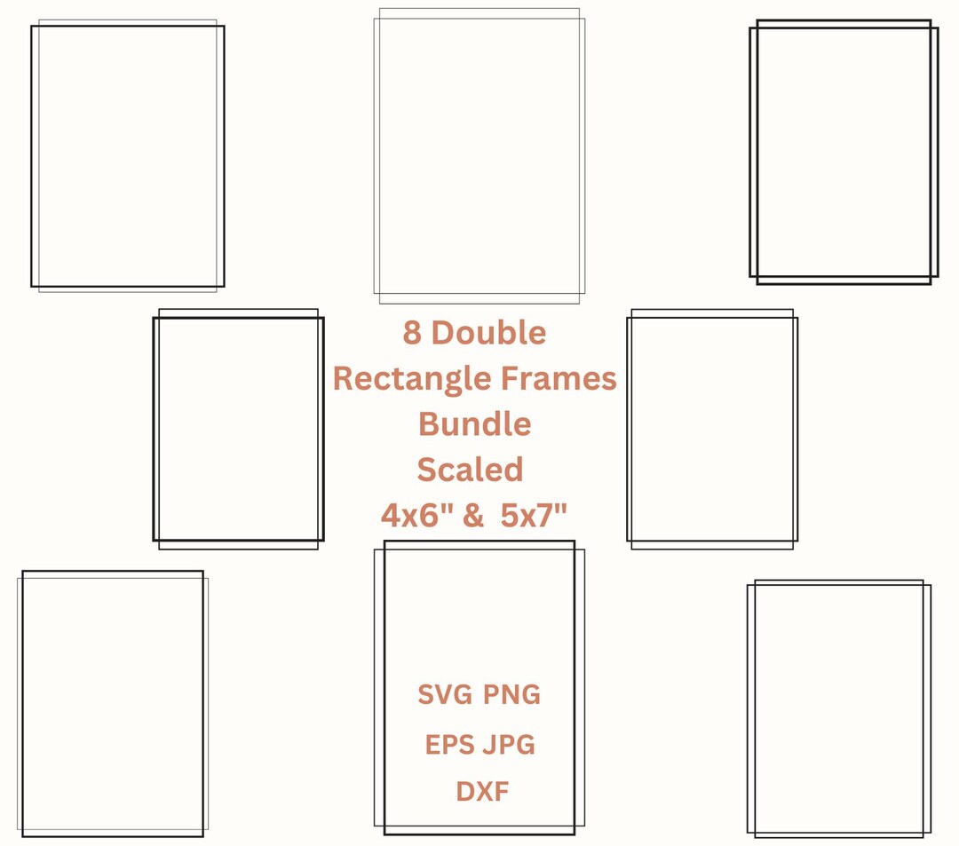 Double Rectangle Frames SVG Simple Double Line Borders SVG PNG ...