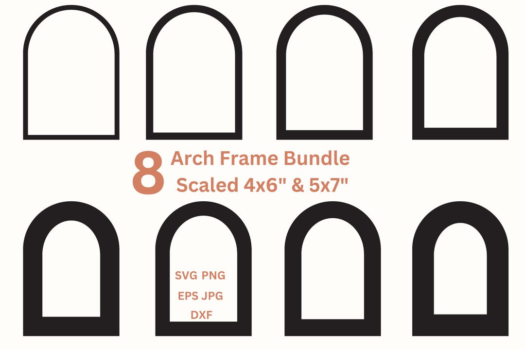 Thick Picture Frame Laser Cut Files SVG Arch Photo Mat Printable Bundle ...