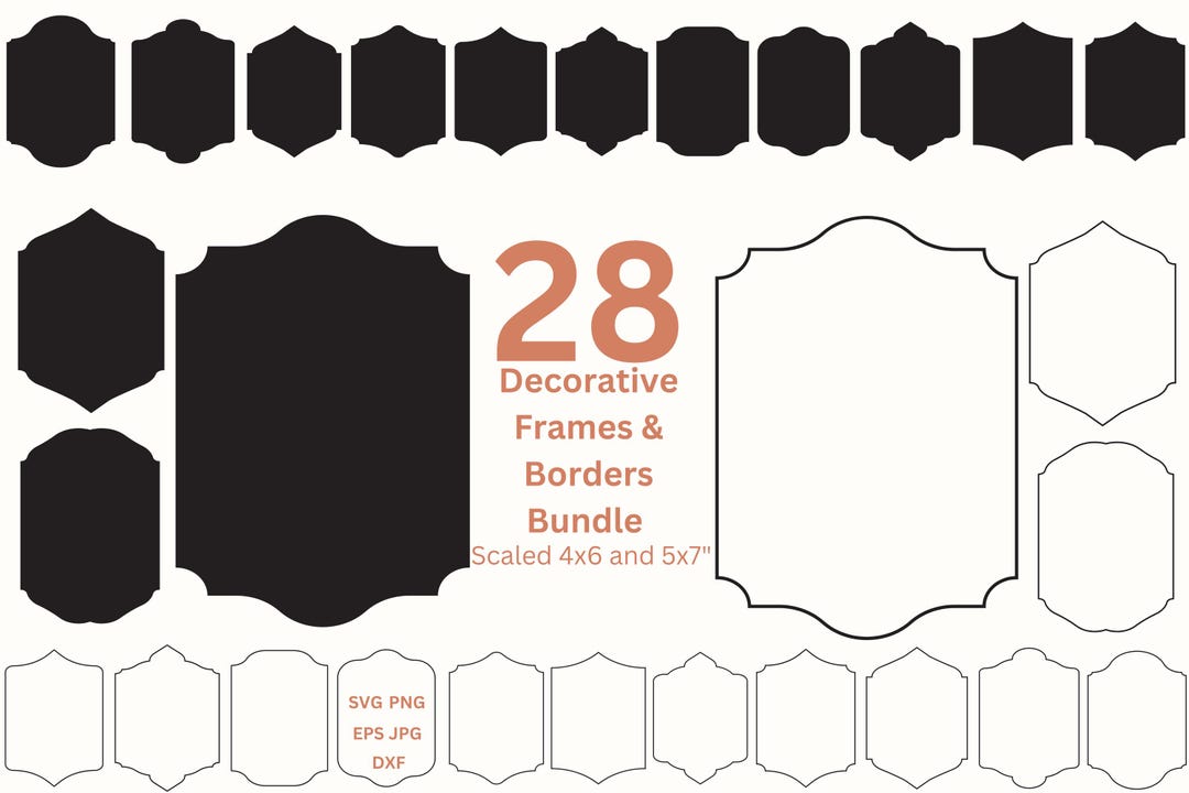 Decorative Borders PNG Sign Shapes SVG Invitation Frames Clipart ...