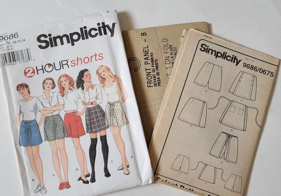 Short Skirt Sewing Patterns for Womens Skorts and Skirts Vintage 90s ...