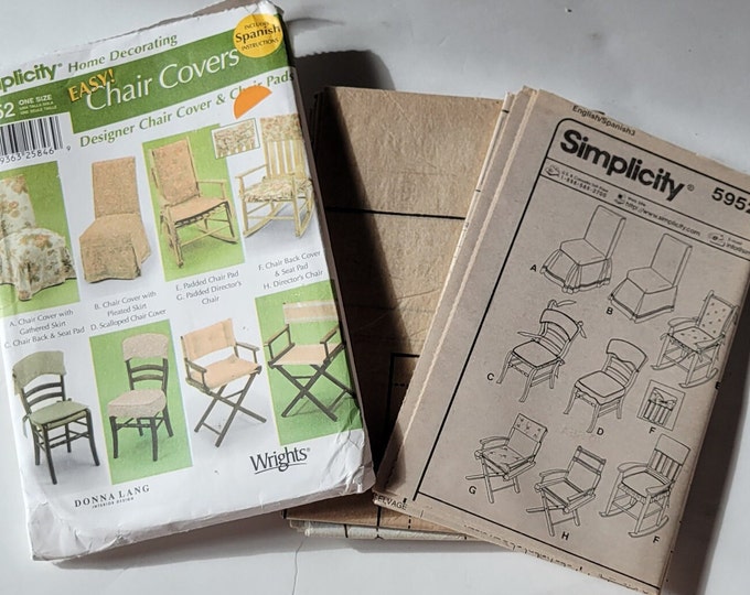Chair Cover and Chair Pads Sewing Pattern Easy Simplicity 5952 Uncut - Etsy