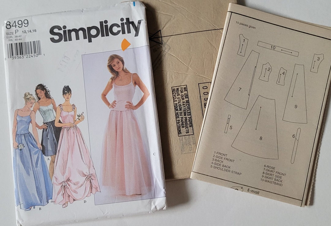 Sewing Pattern Womens Formal Tops and Skirt 2 Piece Dress Vintage 90s ...