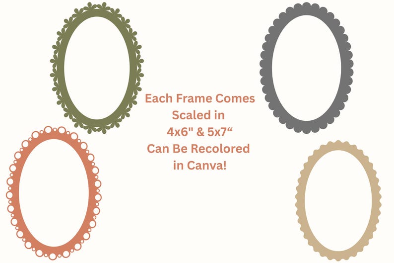 Scalloped Oval Frame SVG Decorative Borders PNG Invitation, Wedding ...