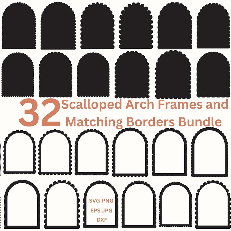 Arch With Scallop Svg - Etsy