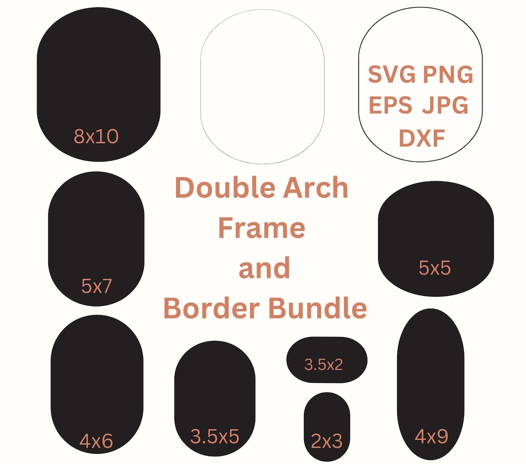 Double Arch SVG Templates, Arch Frame SVG Bundle Wedding Invitation ...